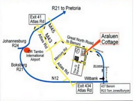 Benoni South Africa Map