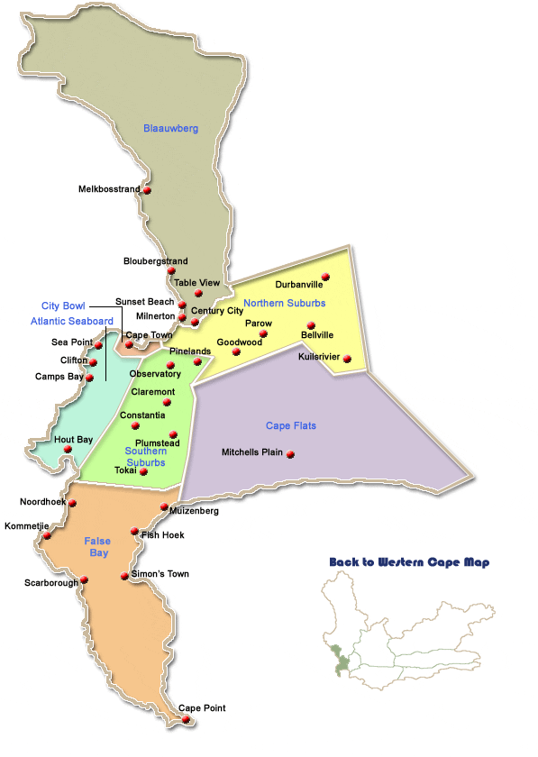 Cape Peninsula Map Search | Cape Peninsula Accommodation